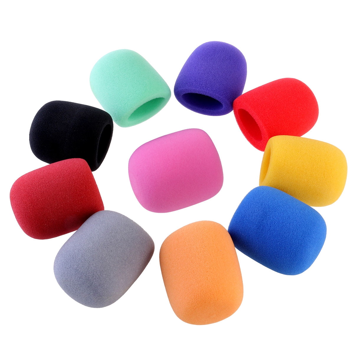 KALLORY 10Pcs Assorted Color Mic Wind Screen for Mics High Density Foam ...