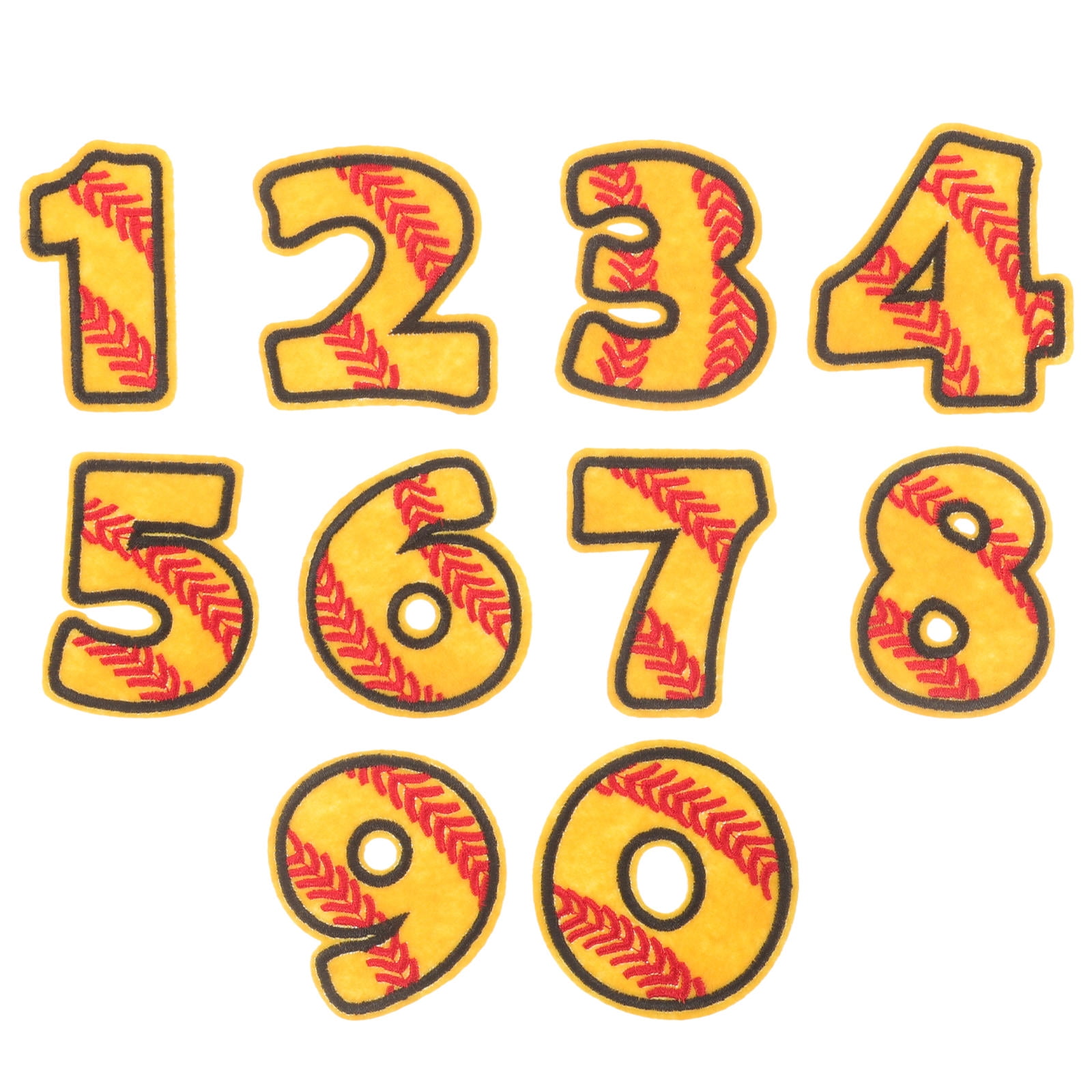 KALLORY 10Pcs Cloth Embroidery Patches Number Shaped Orange Canvas ...