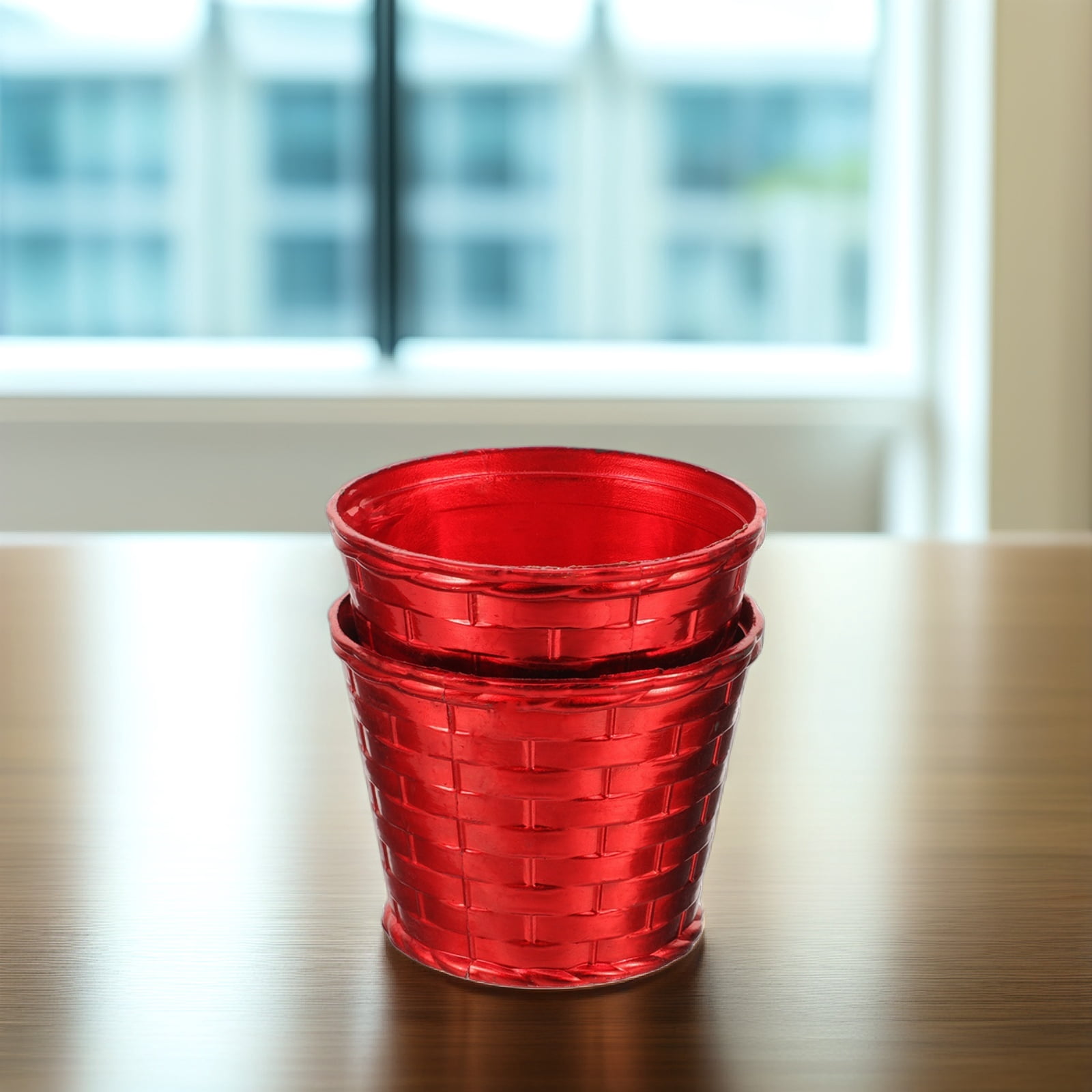KALLORY 10Pcs Creative Red Plastic Xmas Tree Stand Bucket for Stable ...