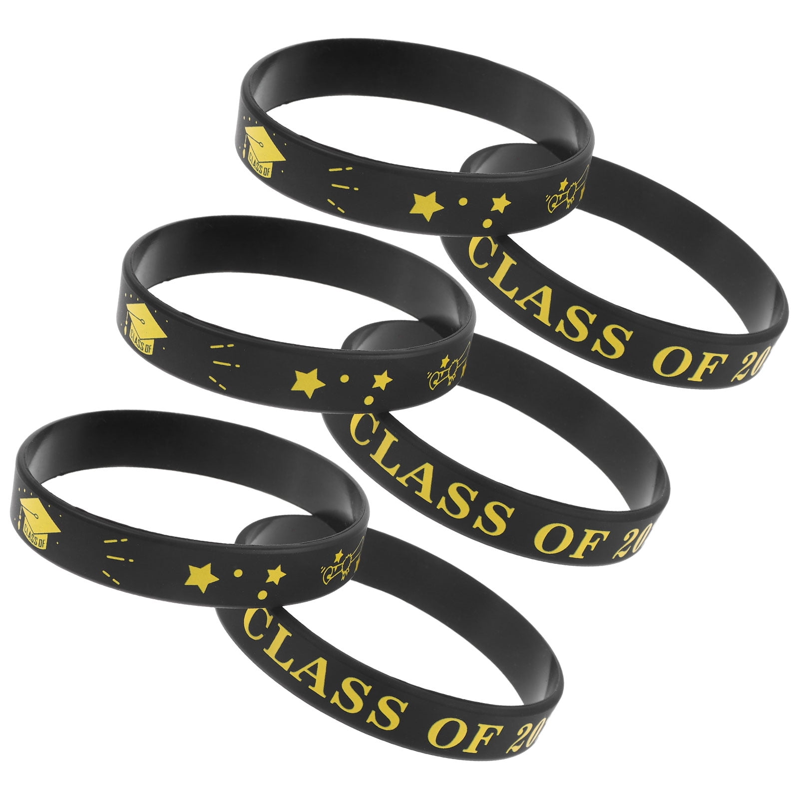 KALLORY 10Pcs Graduation Bracelet in Black Silicone for Students and ...