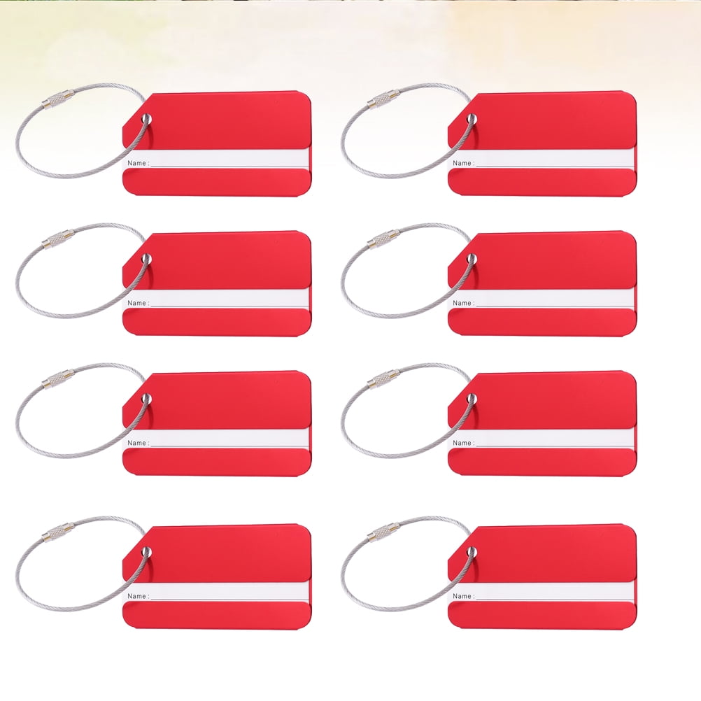KALLORY 10Pcs Red Luggage Tags Stainless Steel Multicolour Fashion Suit ...
