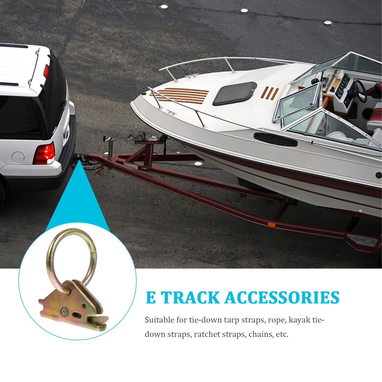 KALLORY 10Pcs Steel E Track Accessories for Trailer Anchor Points 8.7x8 ...