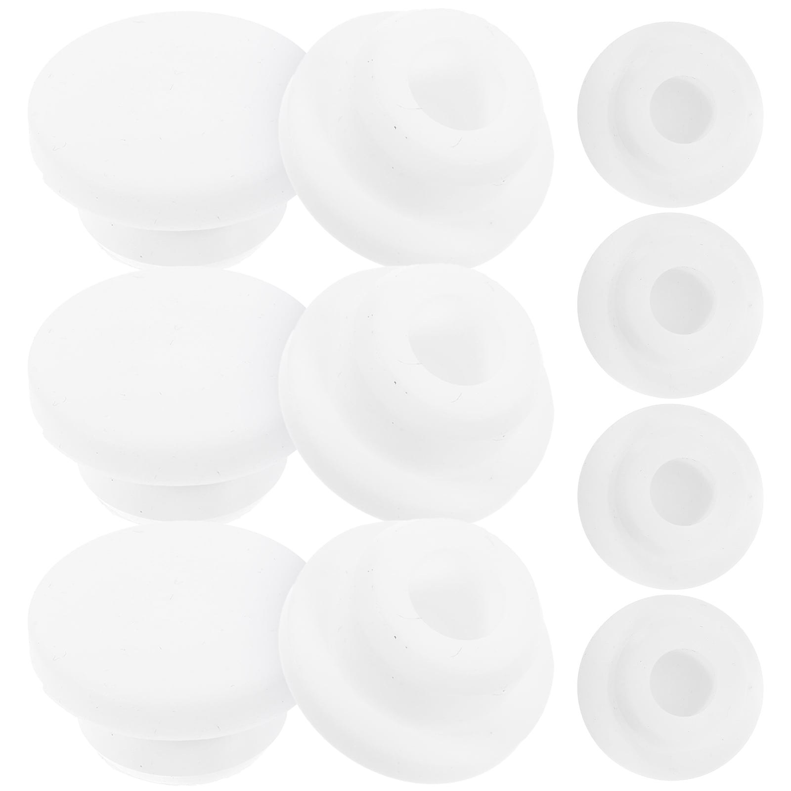 KALLORY 10Set White Round Plastic Tub Overflow Drain Stopper Plug for ...