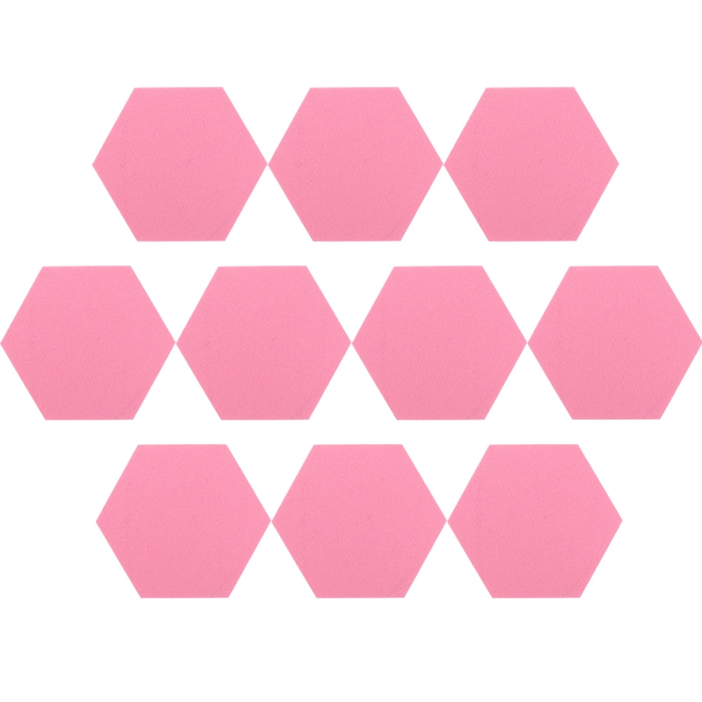 KALLORY 10pcs Hexagon Bulletin Board Felt Boards Decorative in Pink for ...