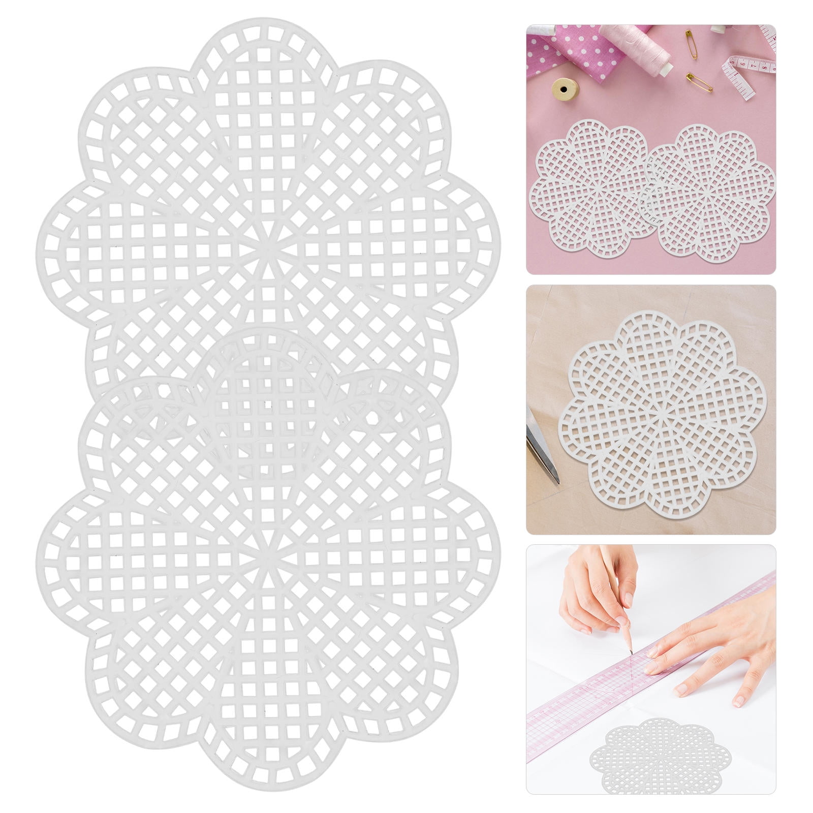 KALLORY 10pcs Plastic Canvas Mesh Sheets for DIY Crafting White ...