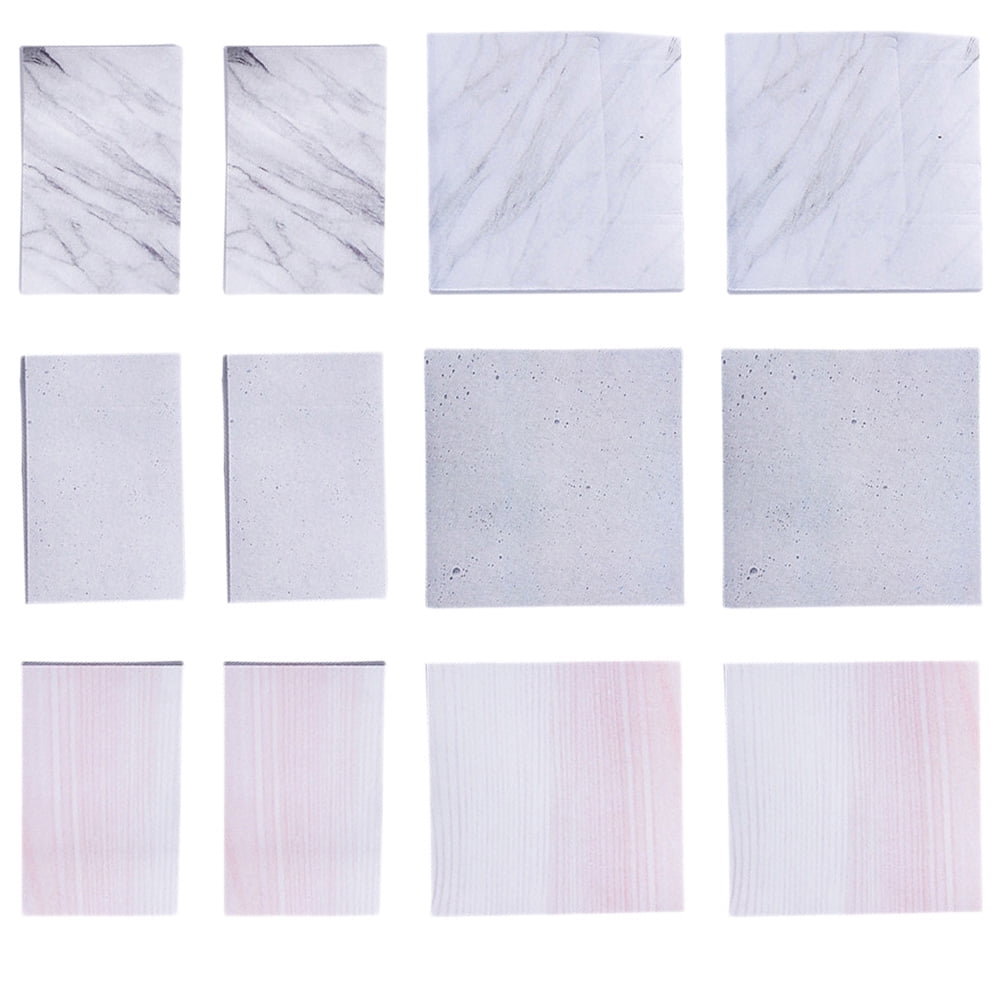 KALLORY 12Pcs Grey Paper Sticky Memo Pads Square Note-taking for ...