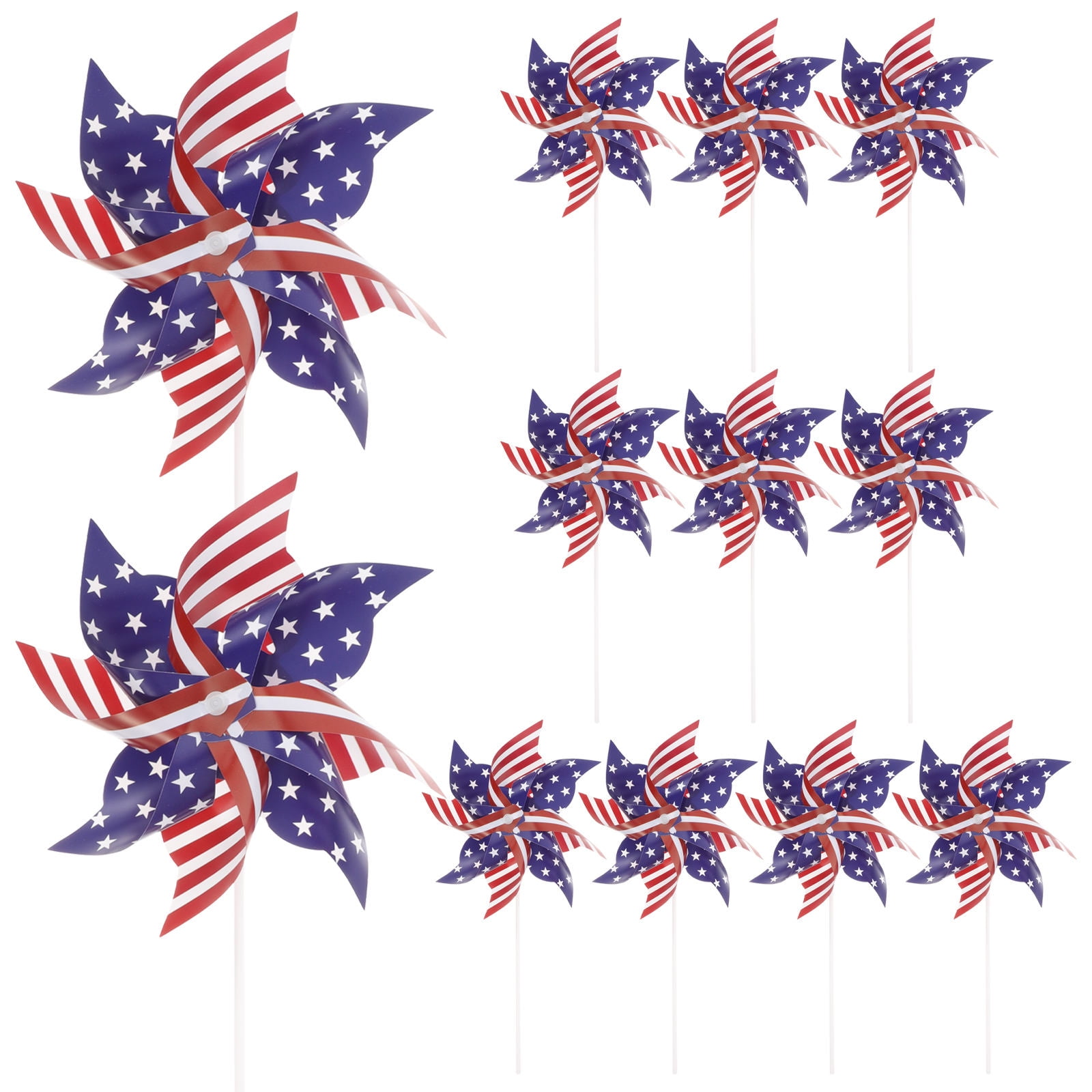 KALLORY 12pcs Garden Pinwheels Memorial Day Decoration Simple Structure ...