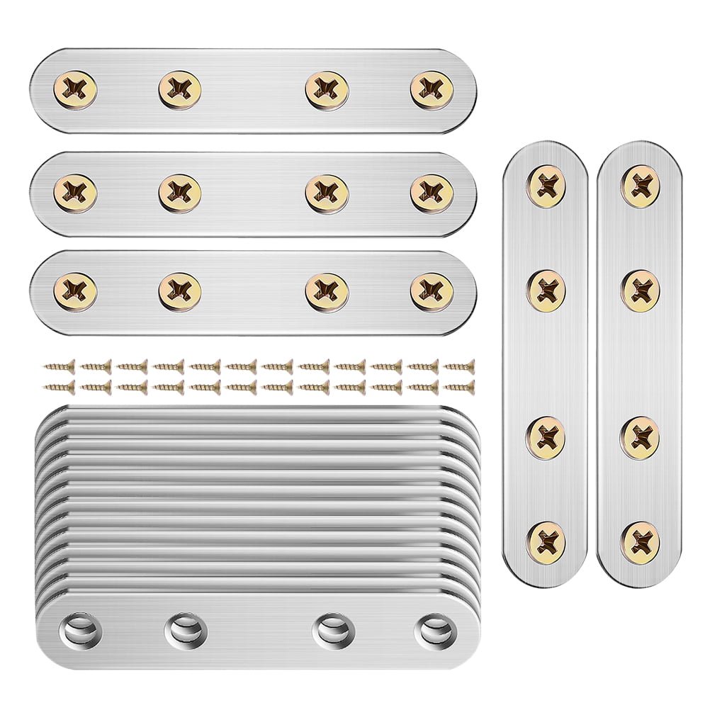 KALLORY Stainless Steel Flat Brackets Durable Metal Support for ...