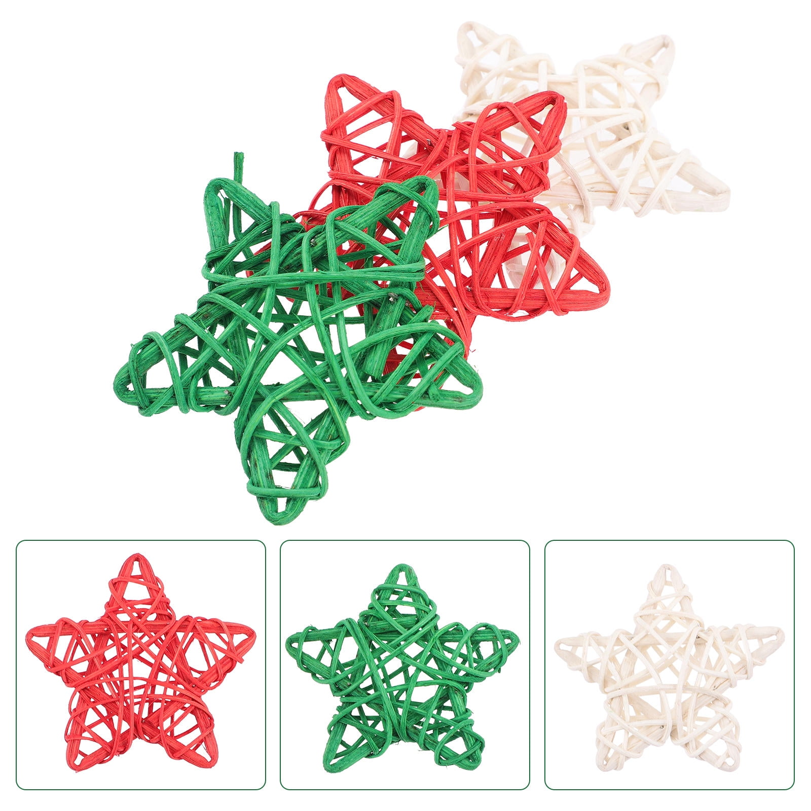 KALLORY 18Pcs Star Shaped Rattan Wicker Balls Diy Crafts Natural Rattan ...