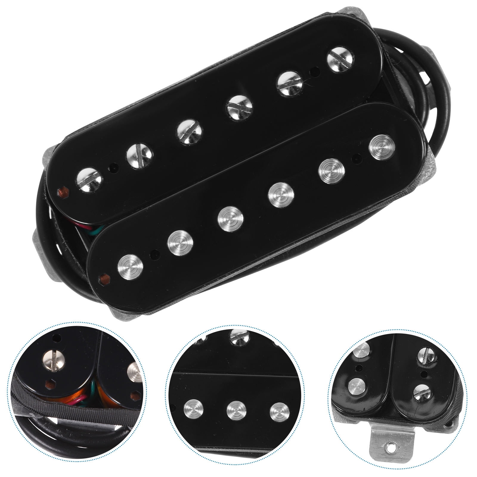 KALLORY 1Pack Black Metal Rectangular Electric Guitar Pickup Double ...