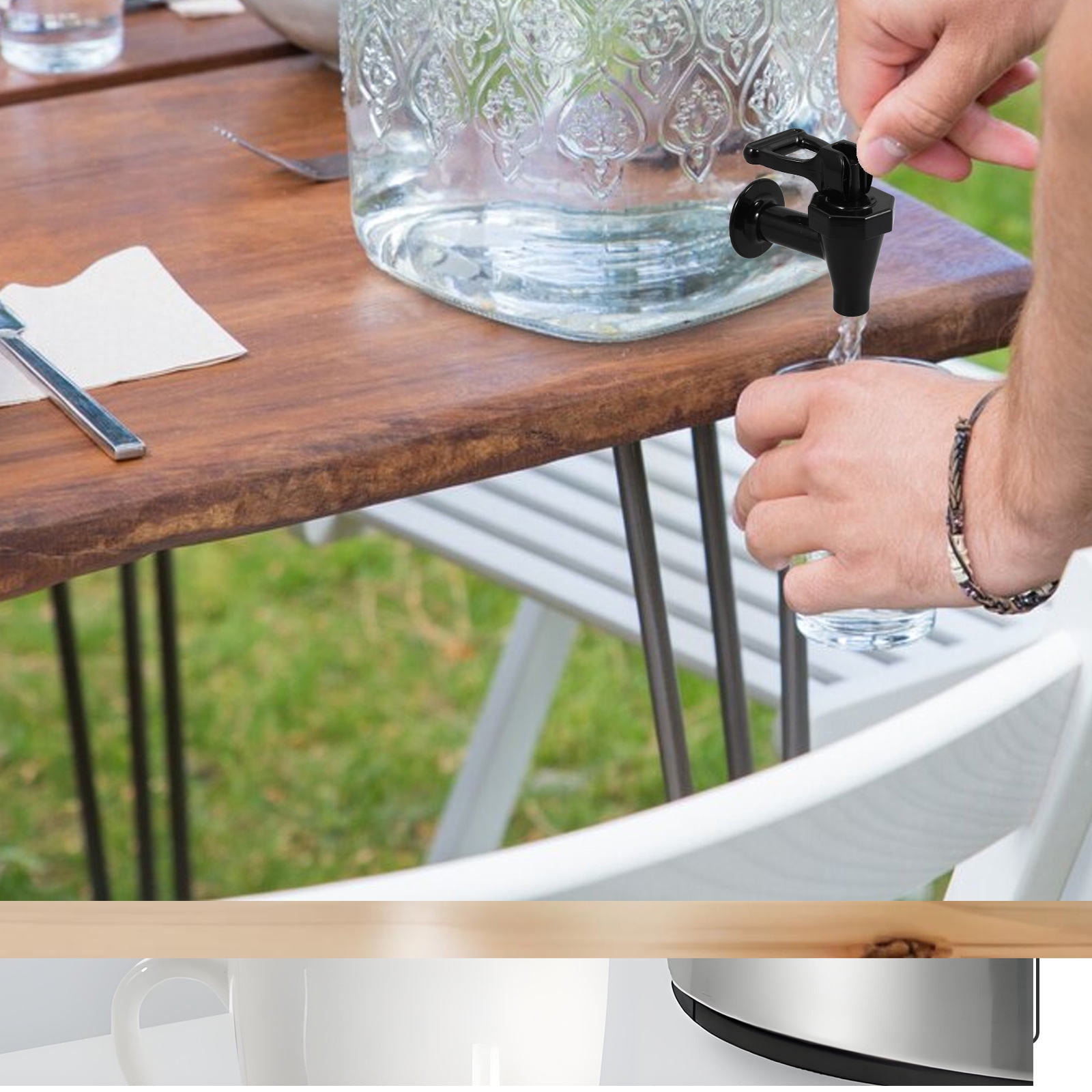 KALLORY 1Pack Black Plastic Water Jug Spout for Parties and Daily ...