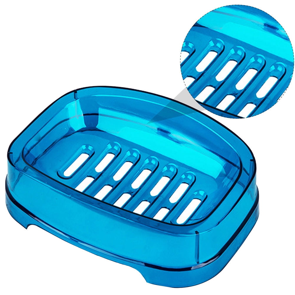 KALLORY 1Pack Blue Plastic Soap Container with Lid for Bathroom and ...