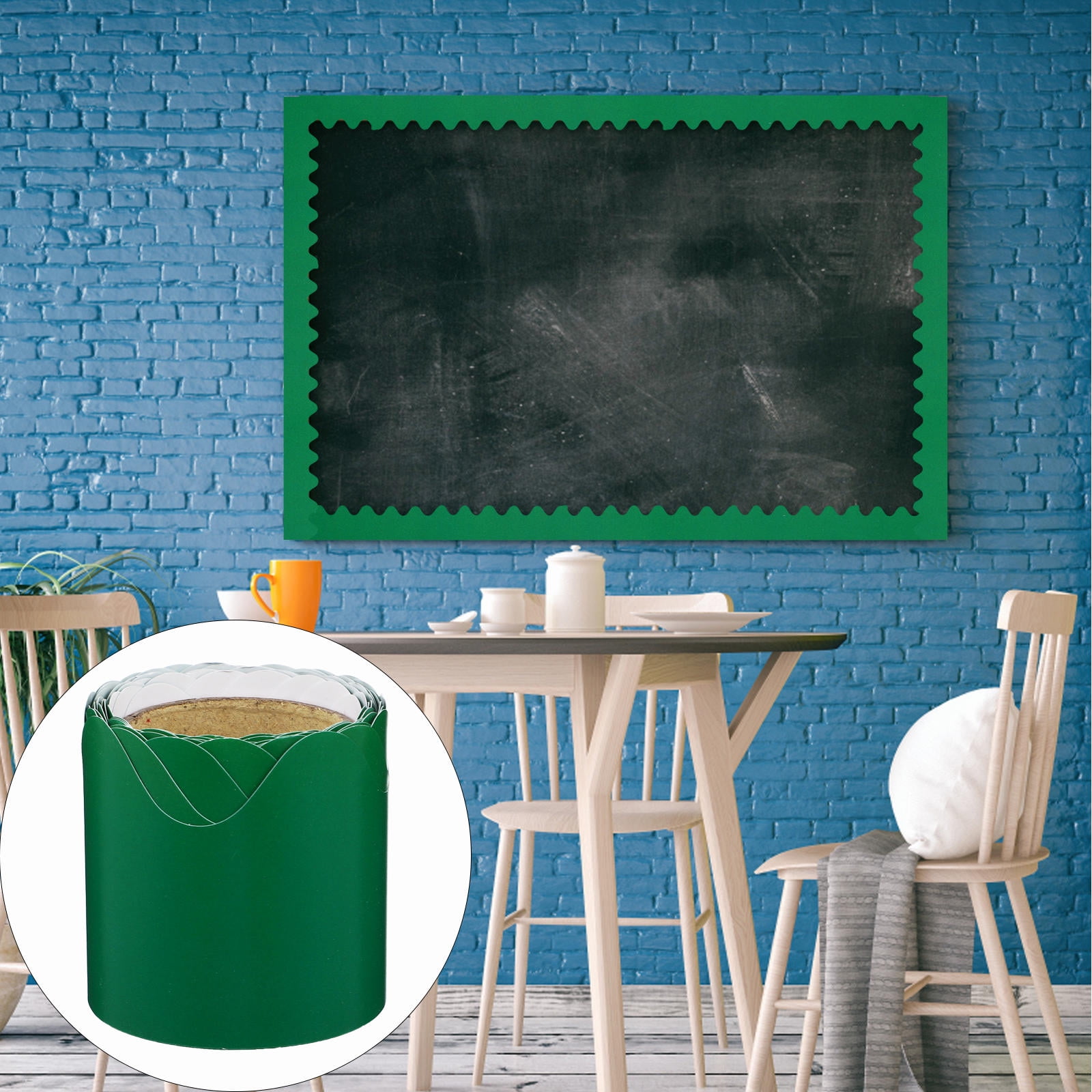 KALLORY 1Pack Chalkboard Border Paper Roll Mustard Yellow Bulletin ...