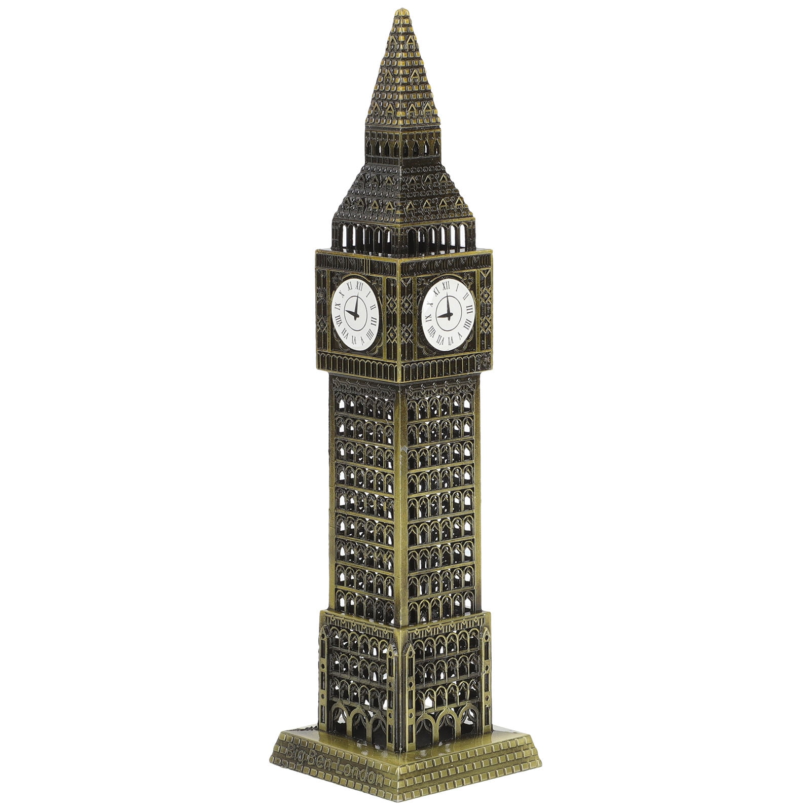 KALLORY 1-Pack Vintage Landmark Figurine Metal Building Model Golden ...
