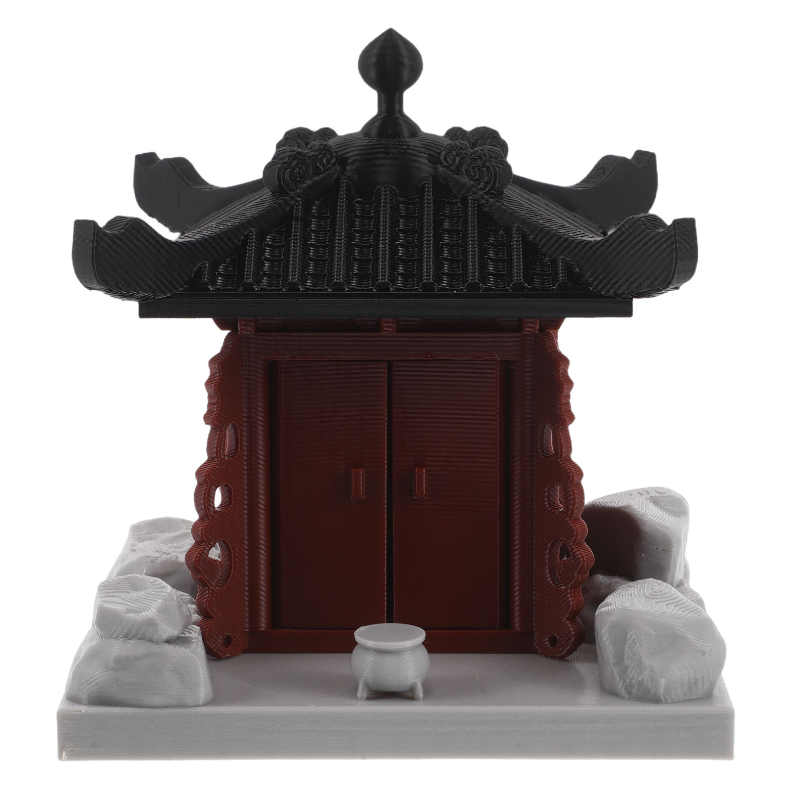 KALLORY 1Pack Miniature Chinese Brown Plastic Zen Garden Decor For ...