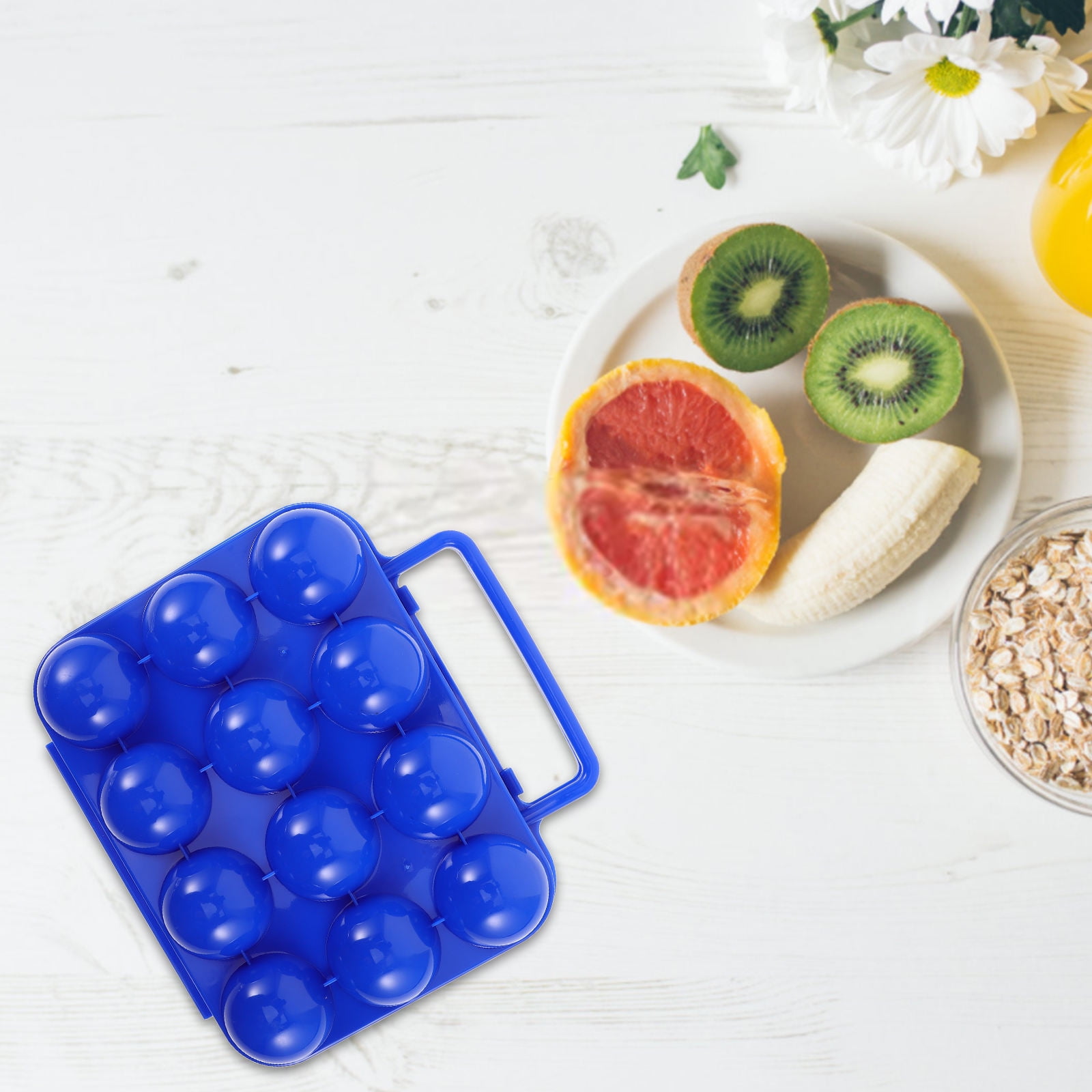 KALLORY 1Pack Rectangular Egg Carrier Travel Box for Adults 11.8x7.7x1 ...