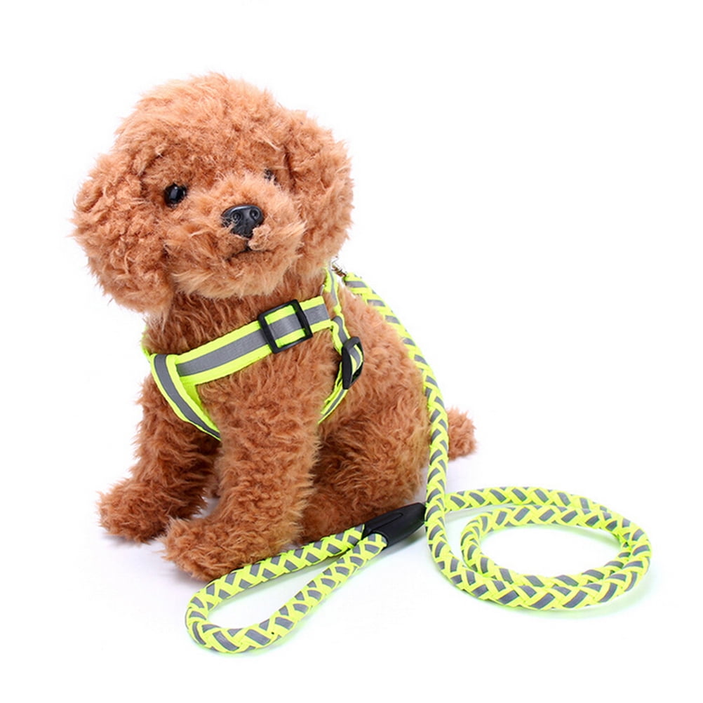 KALLORY 1Pack Reflective Chest Leash for Small Dogs and Puppies Green ...