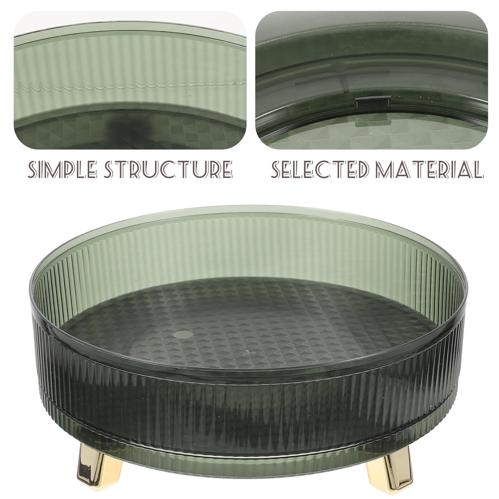 KALLORY 1Pack Rotating Tray for Makeup 11.2x11.2x4.1in Transparent ...