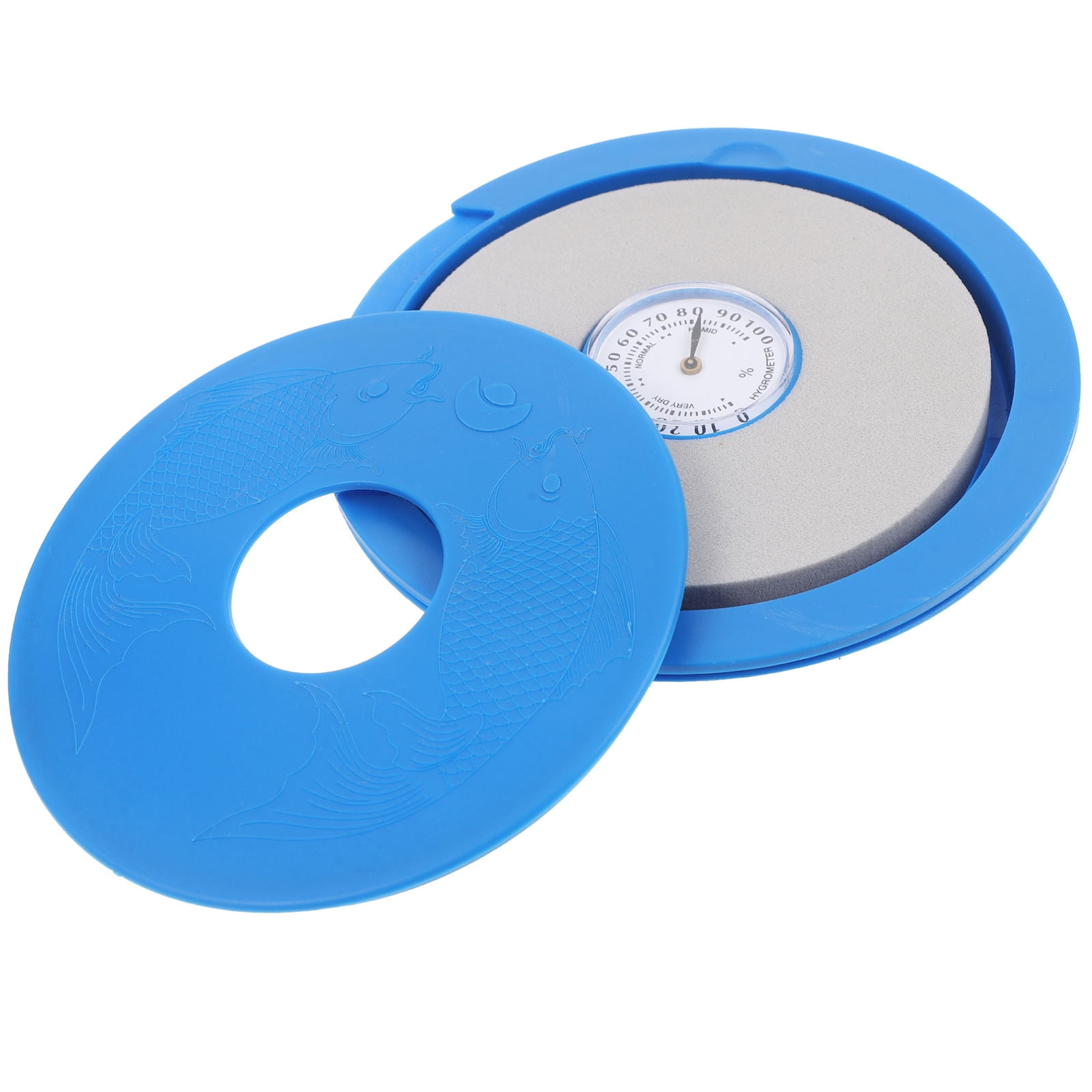 KALLORY 1Pack Round Blue ABS Guitar Humidifier with Hygrometer for ...