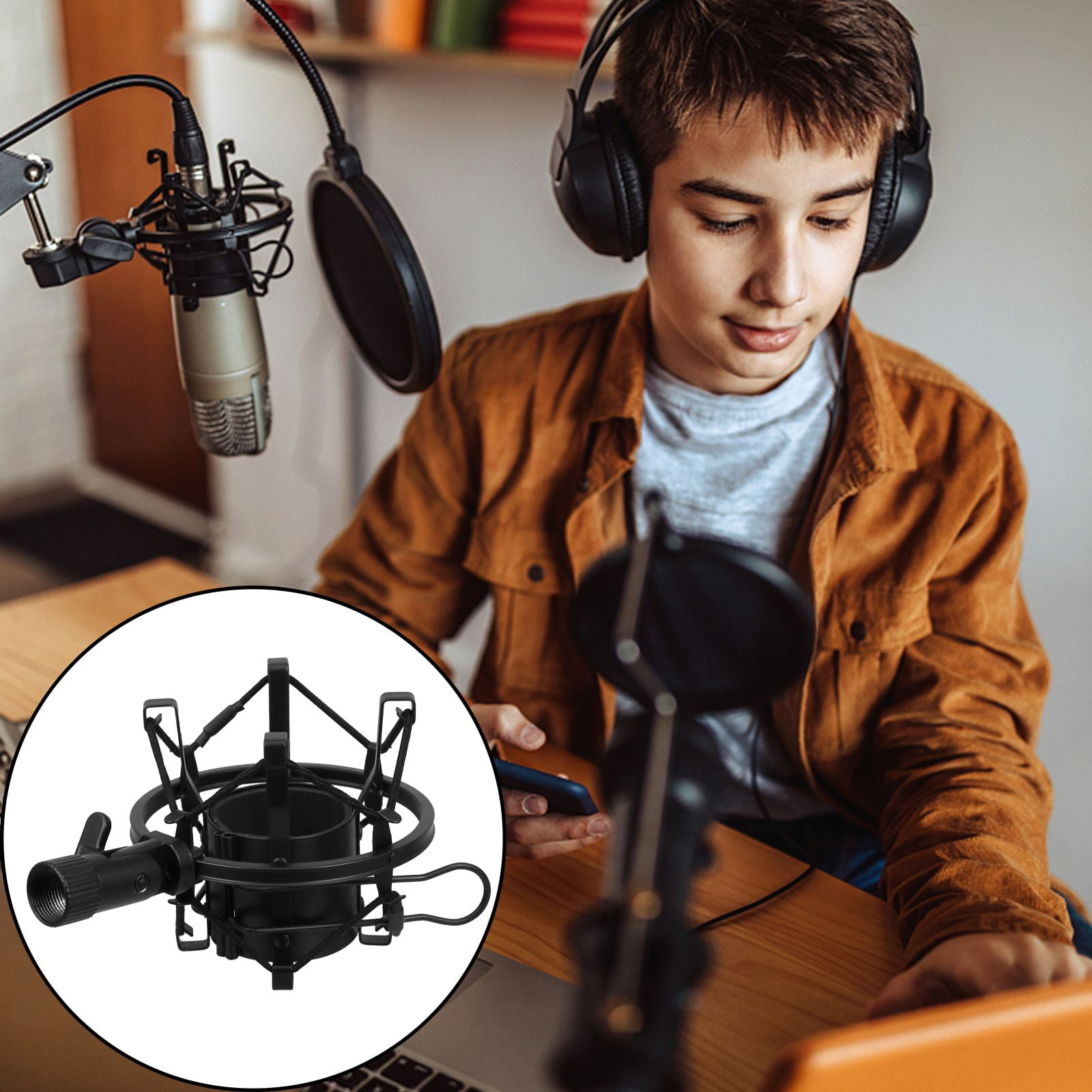 KALLORY 1Pack Shock Mount for Broadcast with Anti-Vibration 5.3X3.5in ...
