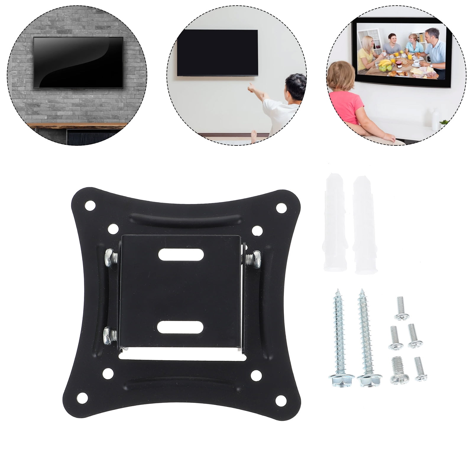 KALLORY 1Pack Simple Design Black Rectangular Monitor Hanger for 14-26 ...