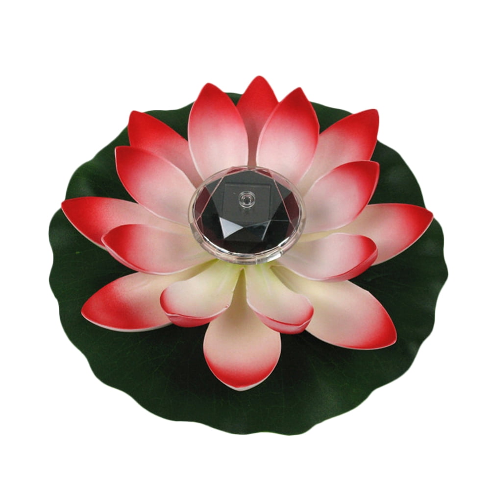 KALLORY 1Pack Solar Flower Lotus Shape Decorative Lights for Pools and ...