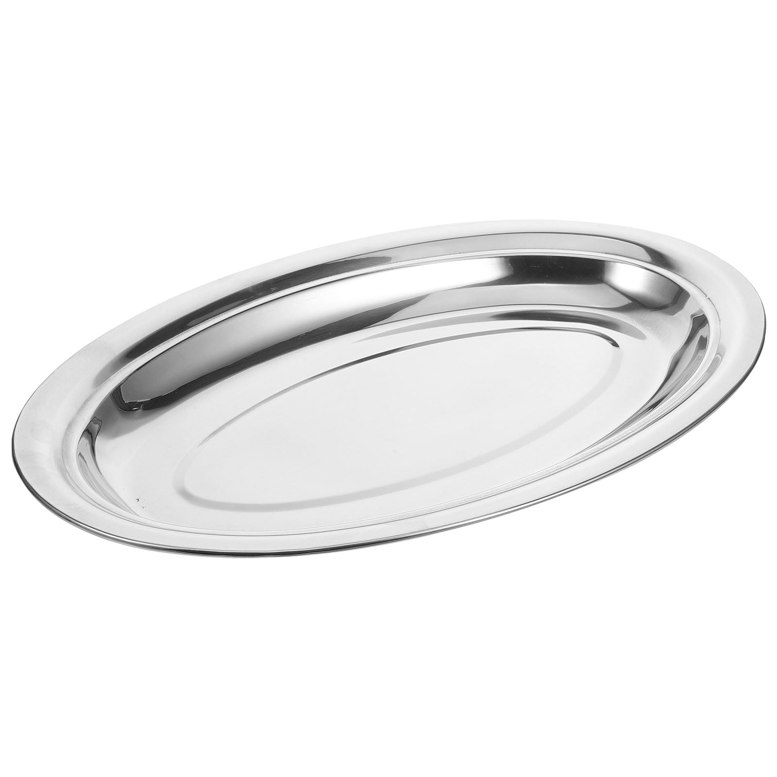 KALLORY Stainless Steel Food Plate Metal Serving Tray Home Kitchen ...