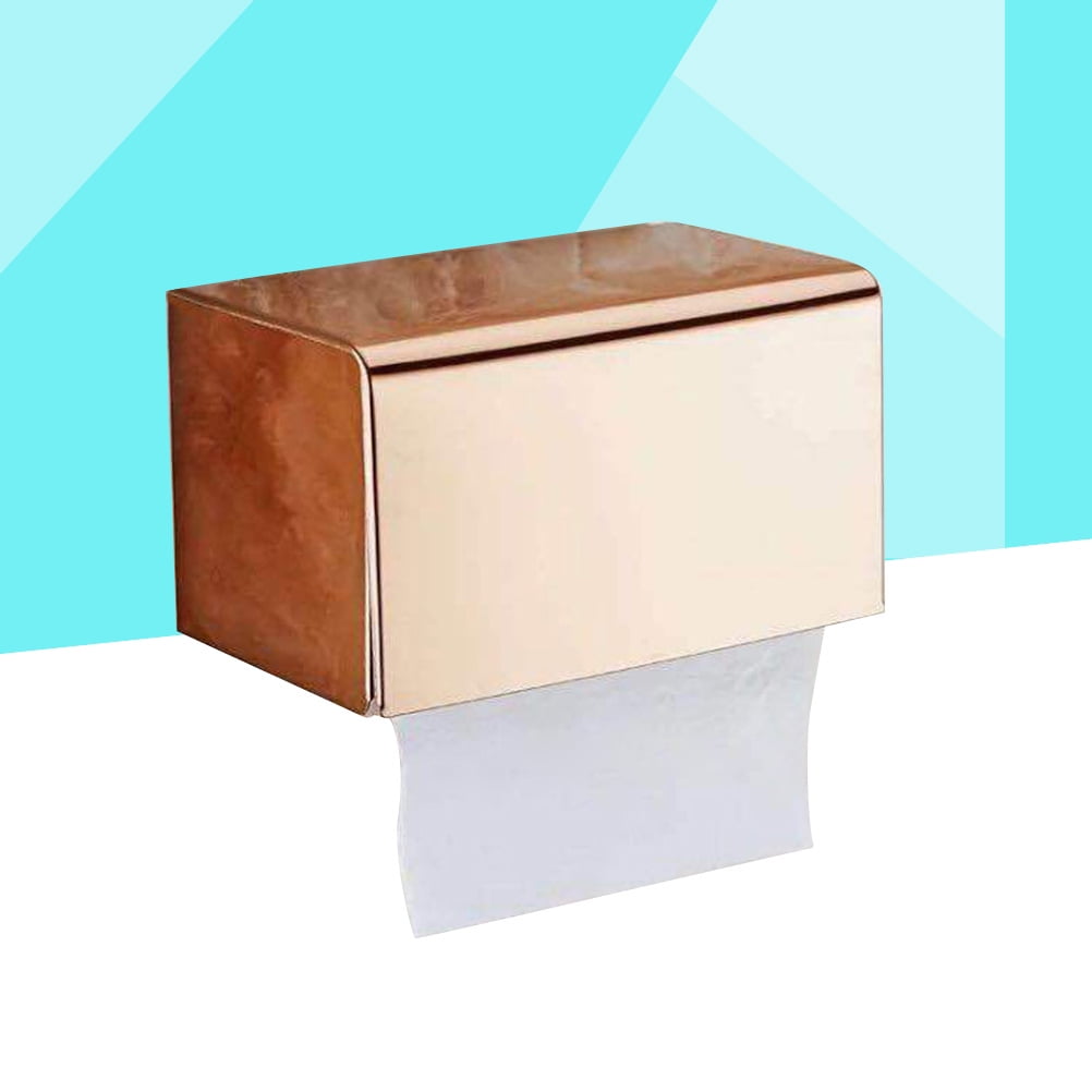 KALLORY 1Pack Tissue Paper Rack Rose Gold Stainless Steel Wall Mount ...