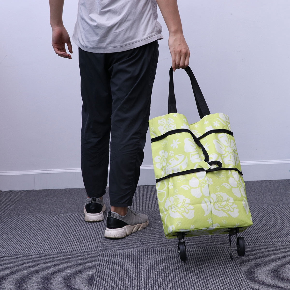 KALLORY 1Pack Wheeled Tote Bag with Rectangular Shape for Shopping and ...