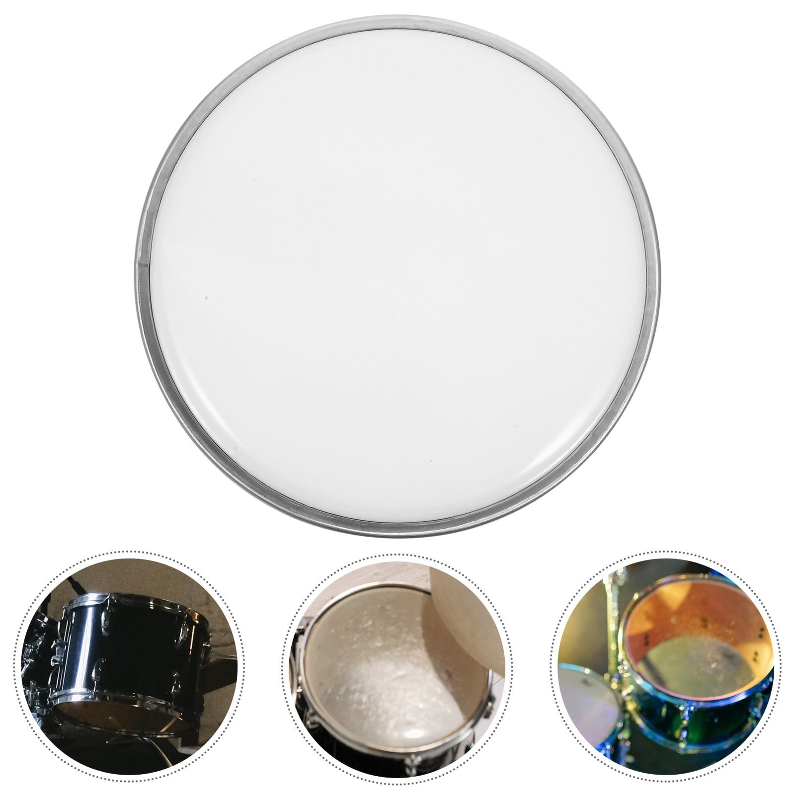 KALLORY 1Pcs 14 Inch White Polyester Film Drum Head Skin for Snare and ...