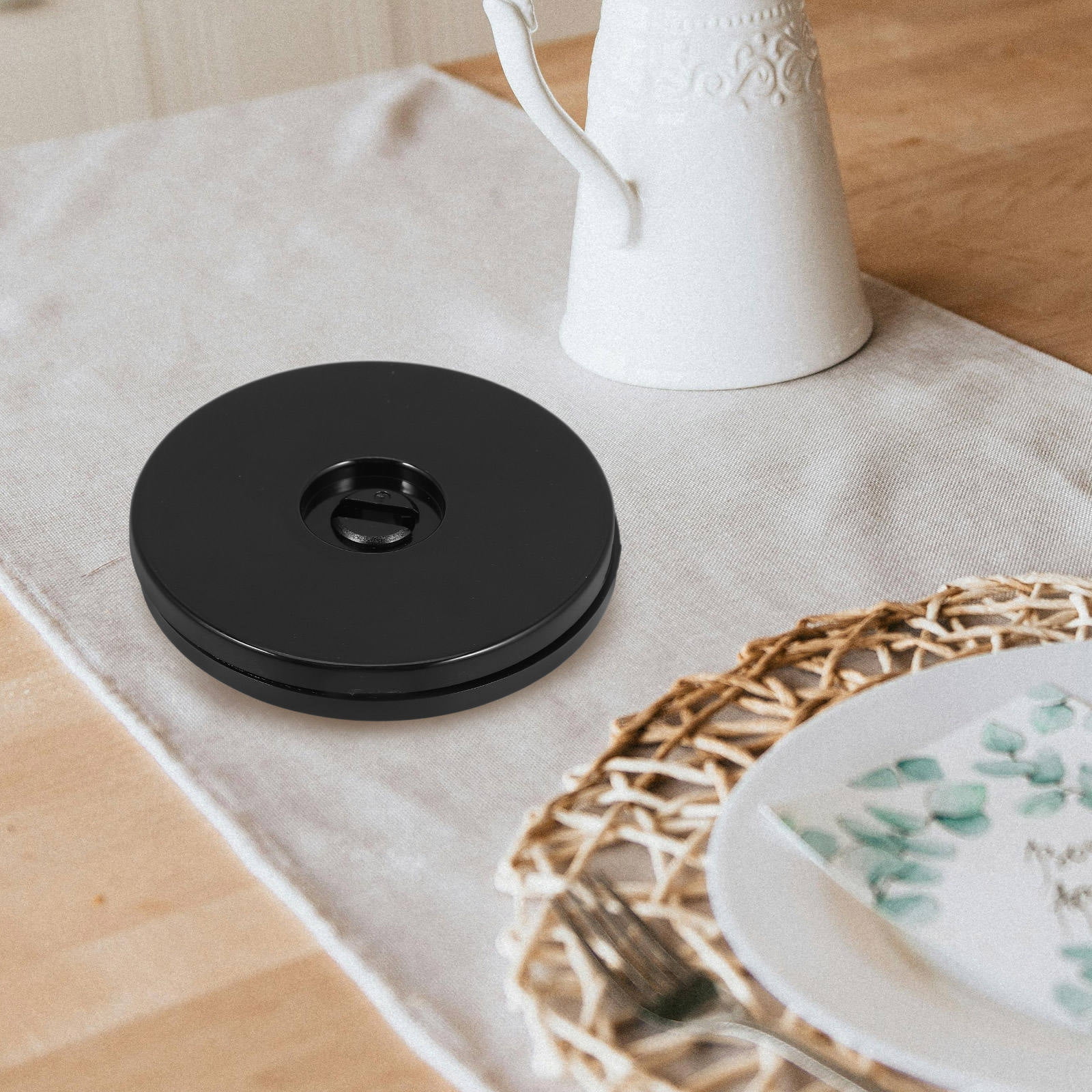 KALLORY Spinning Platform Rotating Swivel Stand Black Plastic 1Set ...