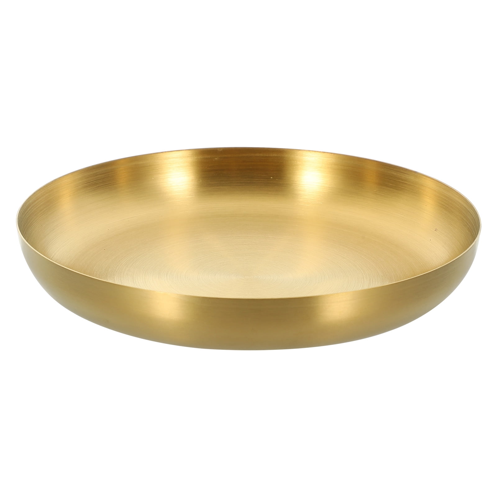 KALLORY 1Pcs Golden Round Metal Plates For Eating For Dessert Shops And ...