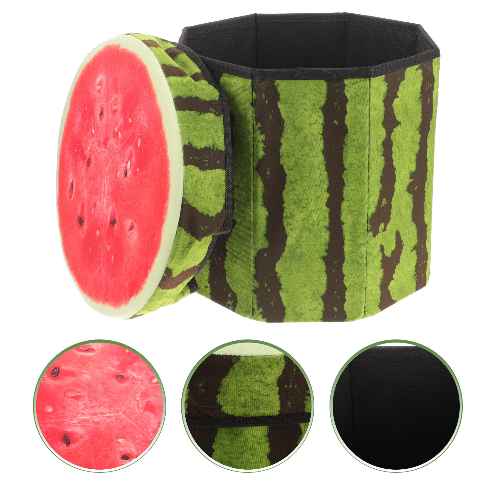 KALLORY 1Pcs Green Watermelon Shape Cloth Storage Stool For Home ...