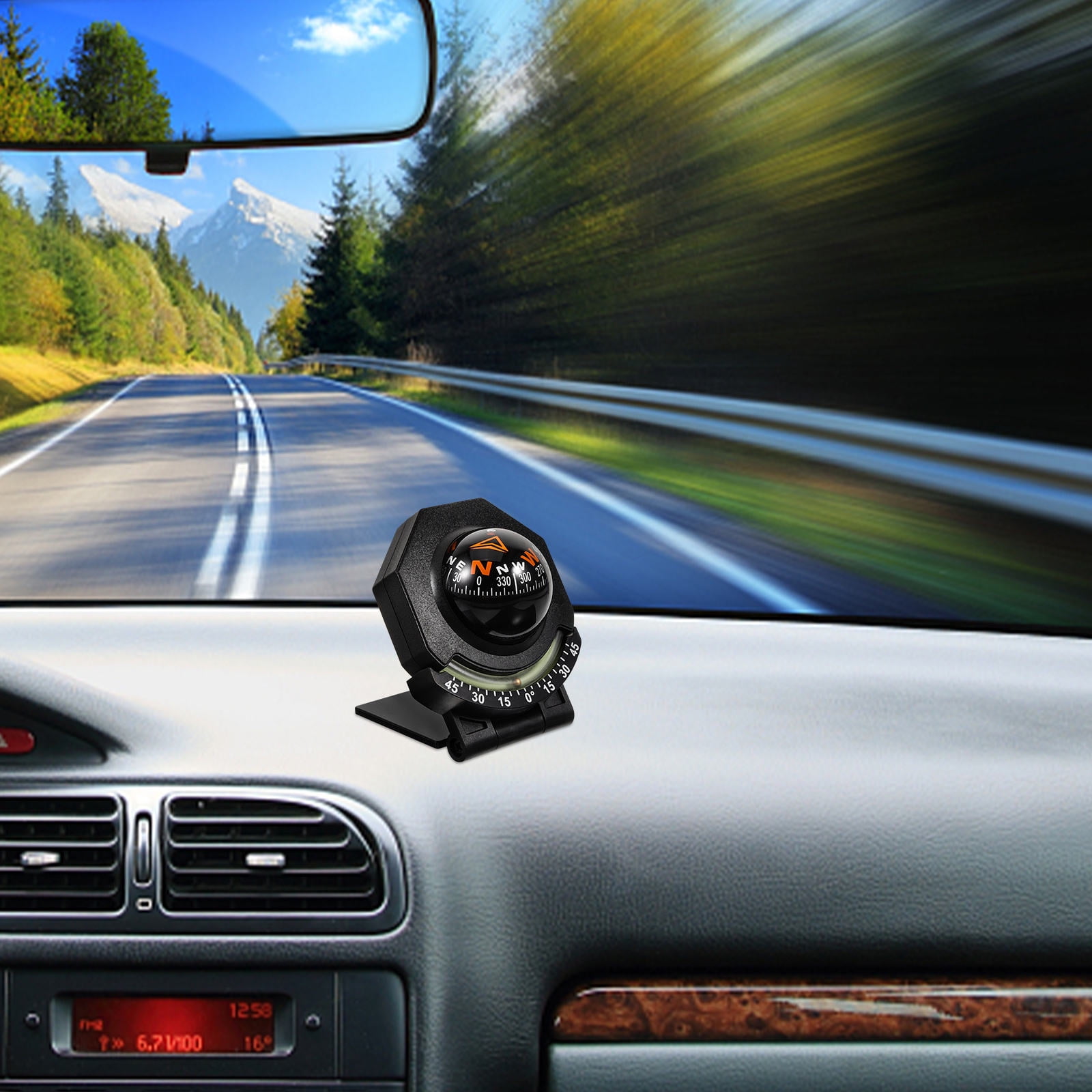 KALLORY 1Pcs Small and Compact Car Compass Ball for Dashboard 3.5x2.8x0 ...