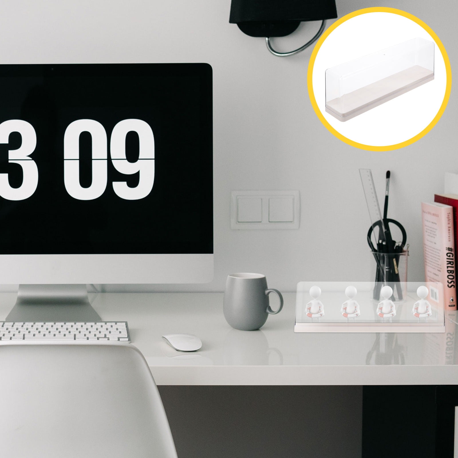 KALLORY 1Pcs White Transparent Doll Display Case for Collection Box ...