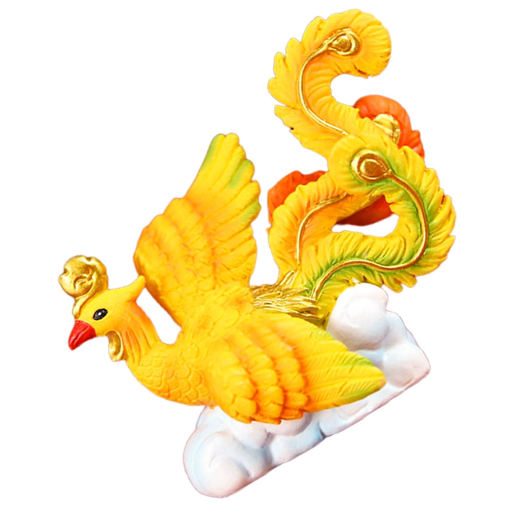 KALLORY Ancient Style Golden Phoenix Figurine for Cake and Party Decor ...