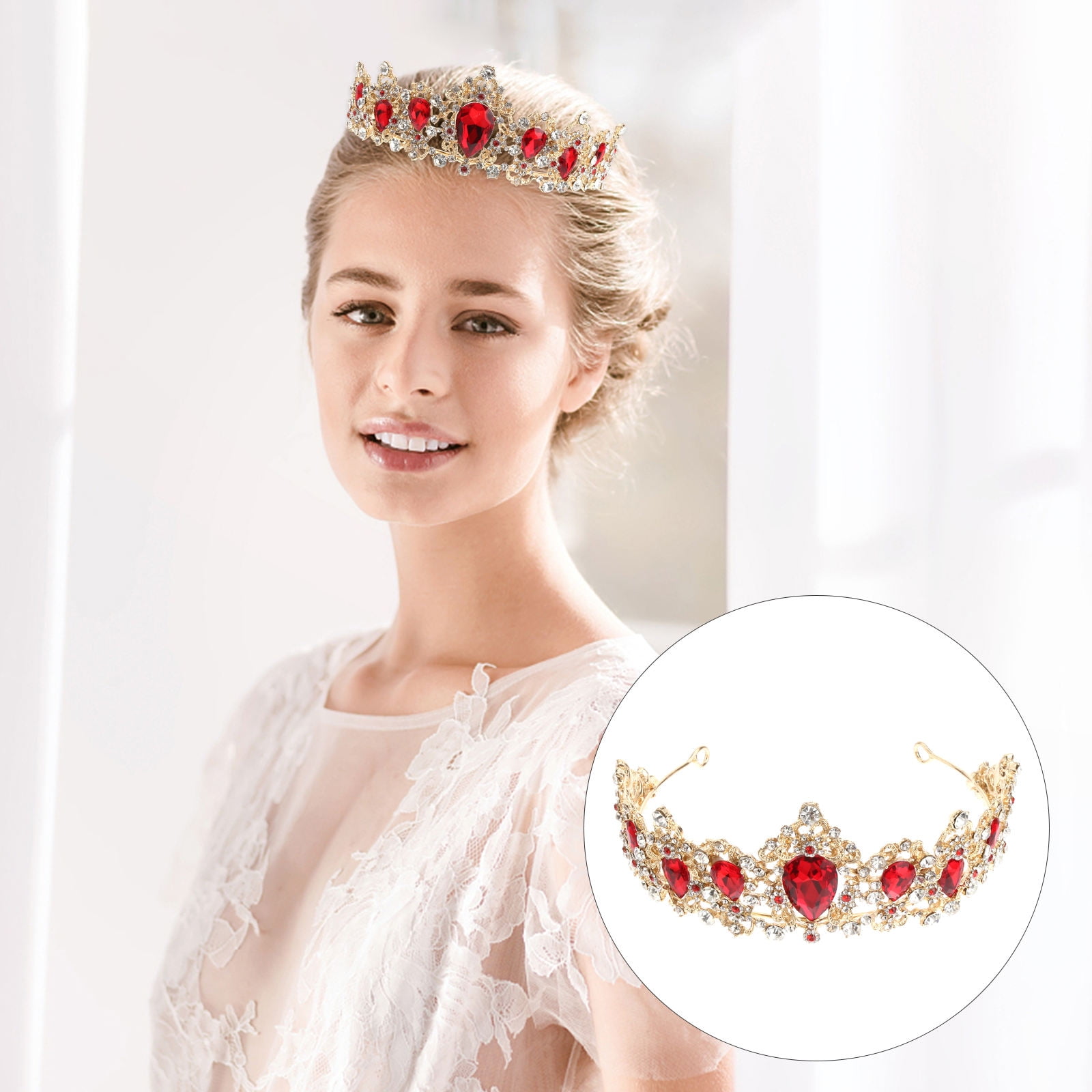 KALLORY 1Set Bridal Headpiece Crown for Girls Rhinestone Wedding ...