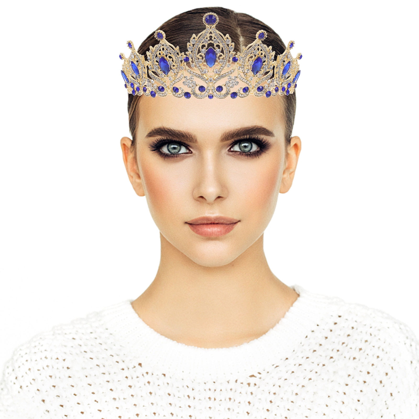 KALLORY 1Set Bridal Tiara Rhinestone Crown for Women Wedding Engagement ...