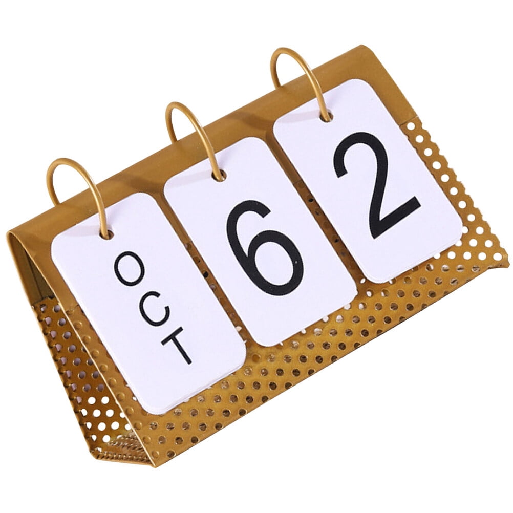 KALLORY 1Set Calendar Year Planner Golden Iron with Rectangular Shape ...