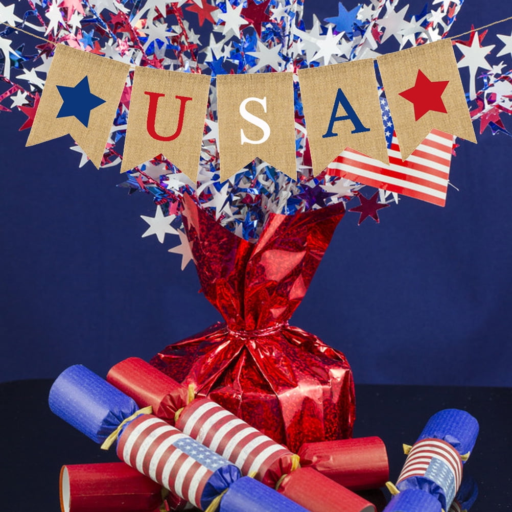 KALLORY 1Set Independence Day Door Banner Bunting Banner Multi Color ...