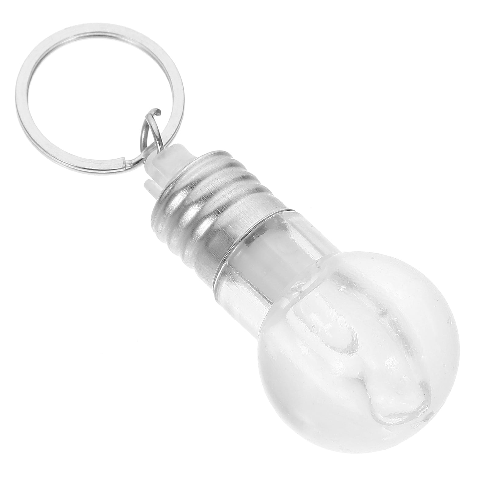KALLORY 1Set Led Keychain Flashlight Mini Silver 1.2in Diameter Change ...