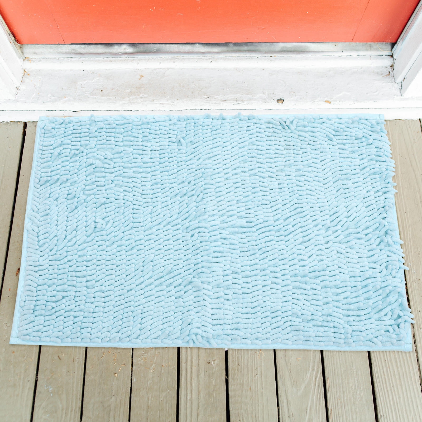KALLORY 1Set Rectangular Sky-Blue Polyester Bath Mats for Bathroom ...