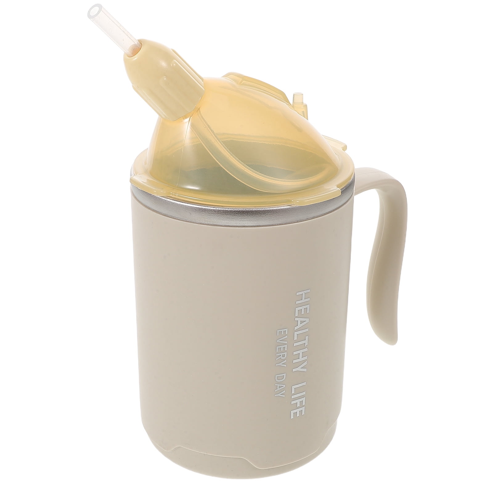 KALLORY 1Set Spill Proof Cup For Elderly Dysphagia Cup Khaki Stainless ...