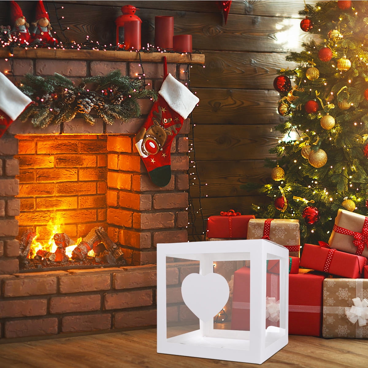 KALLORY 1Set Transparent Balloon Box Cube Shape For Childrens Party And ...