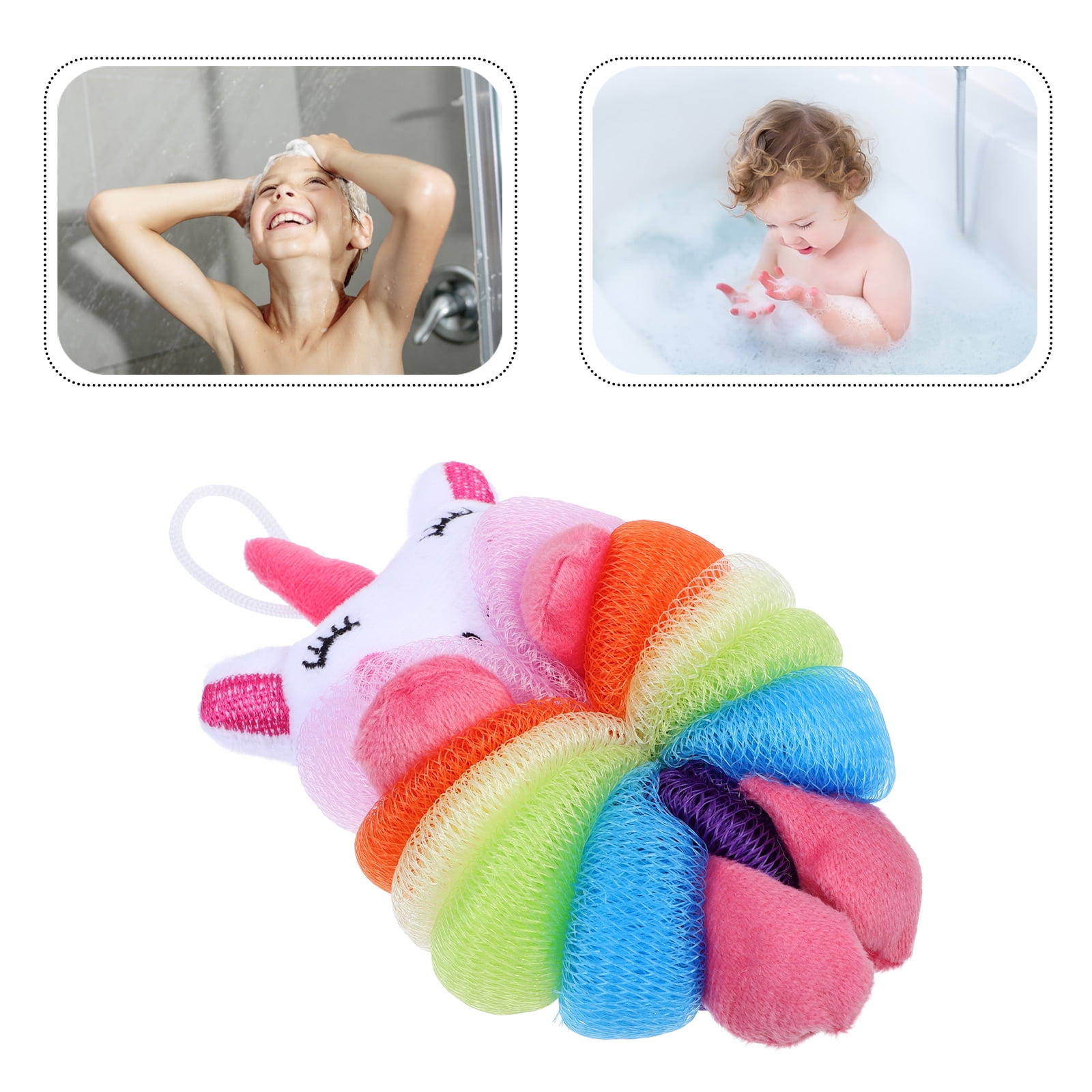 KALLORY 1Set Unicorn Shaped Supple Bath Balls Comfortable Bathing for ...
