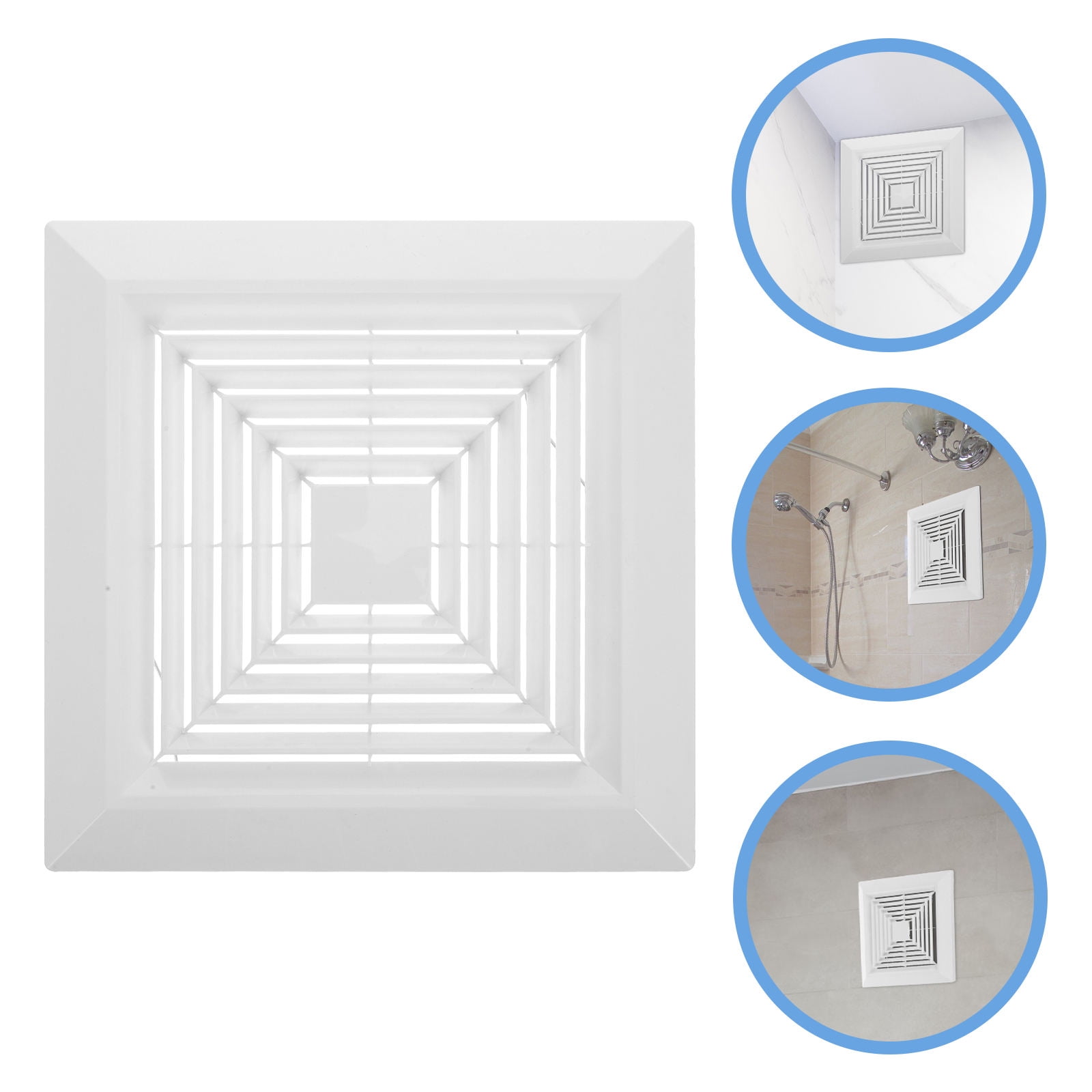 KALLORY 1Set Wall Mount Fan Cover For Bathroom Exhaust Fan In White Abs ...