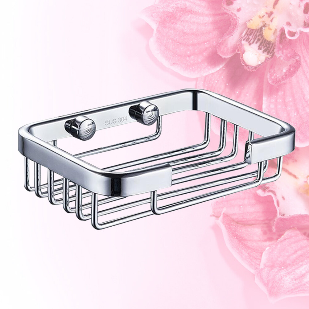 KALLORY 1Set Wall Mounted Rectangular Stainless Steel Soap Box With ...