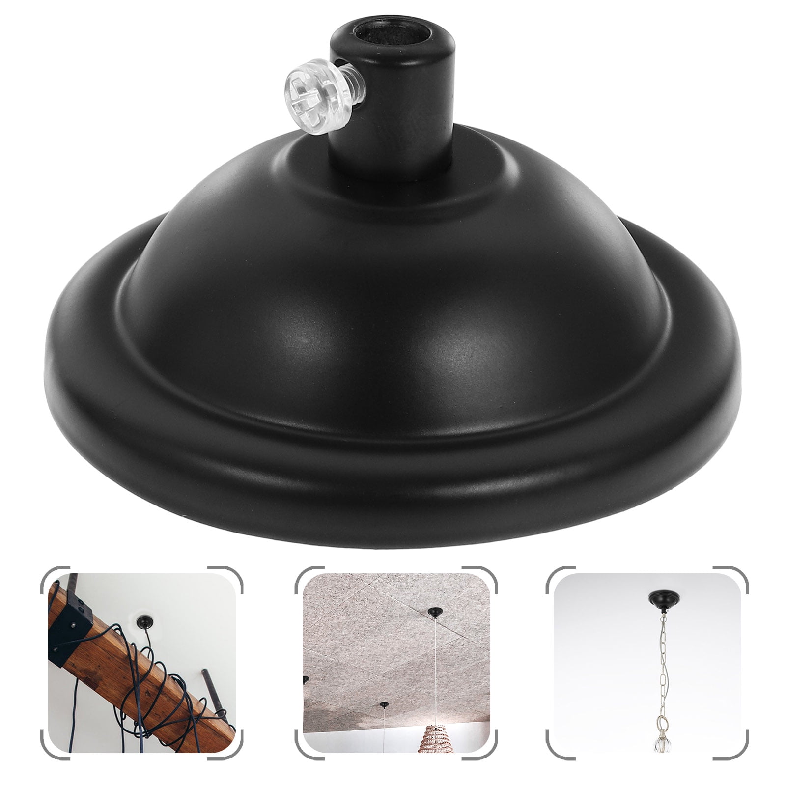 KALLORY 2 Pcs Chandelier Hook Ceiling Plate Light Fittings Lights Black ...