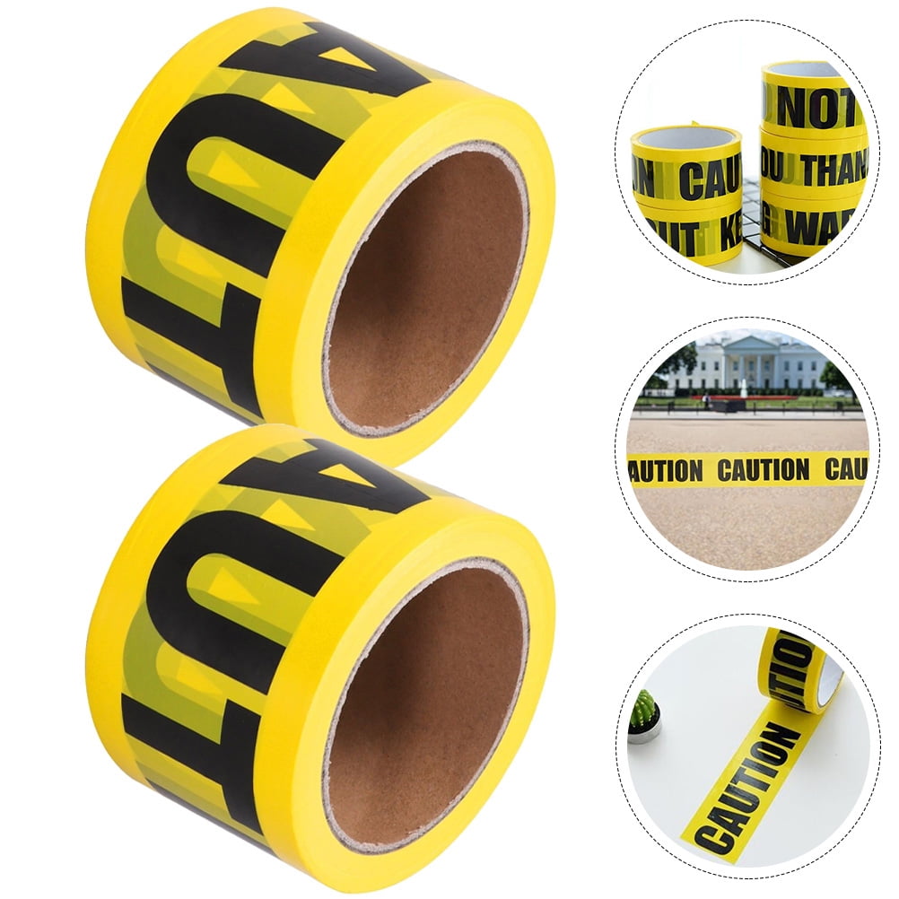 KALLORY 2 Rolls Yellow Black Decoration Caution Tape Diy Warning Tapes ...