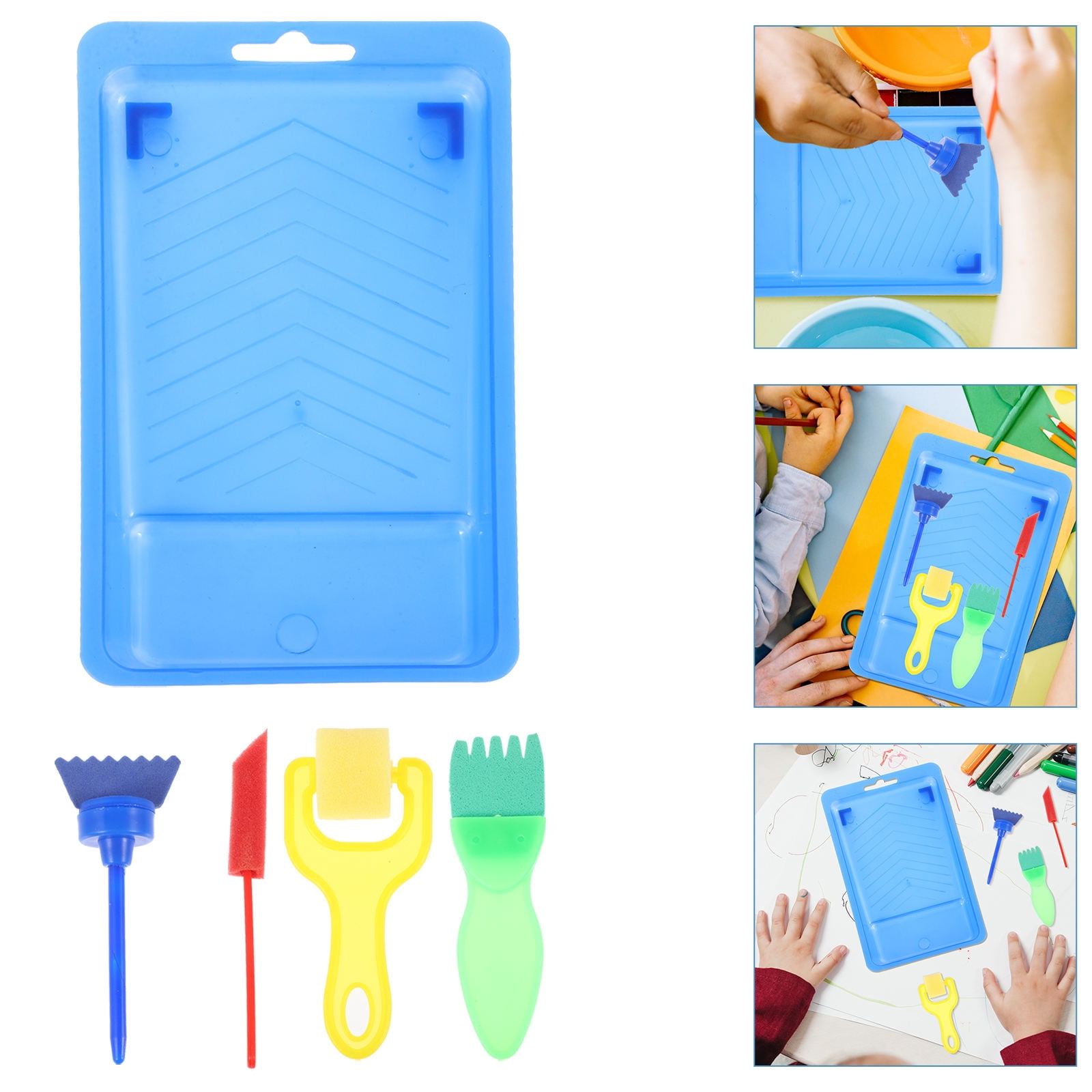KALLORY 2 Sets Drawing Sponge Roller Brush Painting Brush Paint Rolling ...